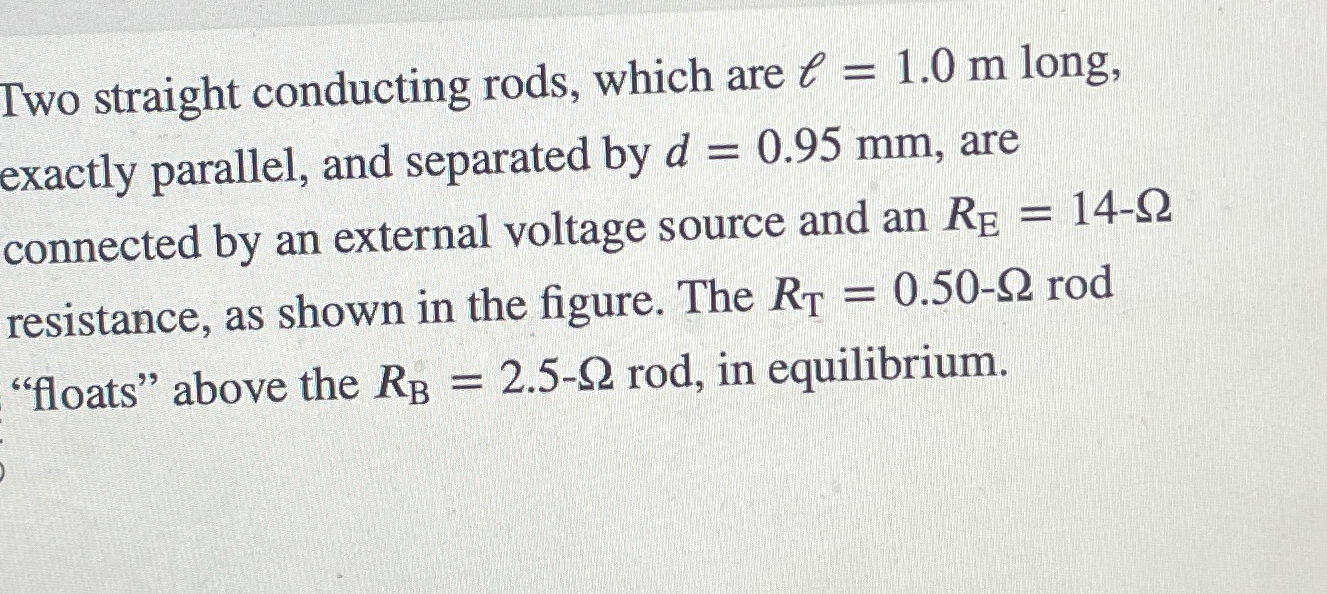 Solved Two straight conducting rods, which are l=1.0m ﻿long, | Chegg.com