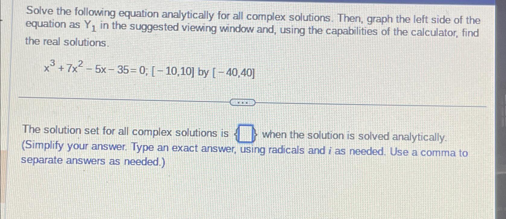 Solved Solve the following equation analytically for all | Chegg.com