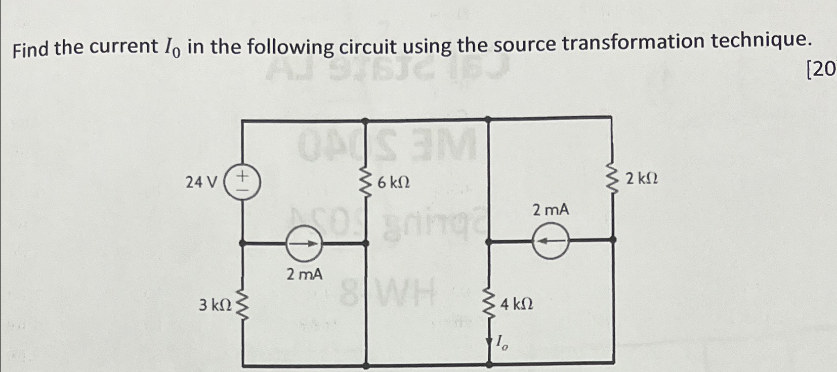 Solved Find the current I0 ﻿in the following circuit using | Chegg.com