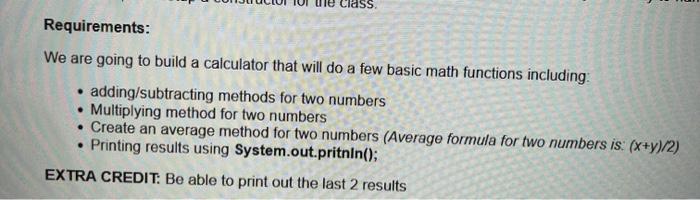 Solved use BlueJ to build a calculator that can do the | Chegg.com