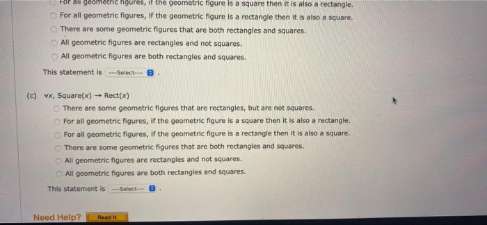 Solved Rewrite each statement without using quantifiers or | Chegg.com