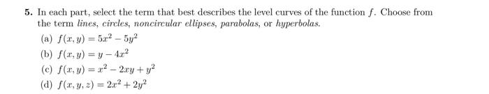 Solved Choose from the term lines, circles, noncircular | Chegg.com