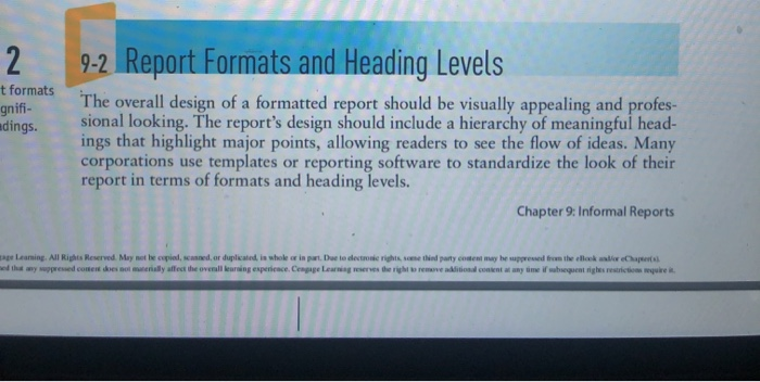 Identify The Following Report Heading And Title As... | Chegg.com