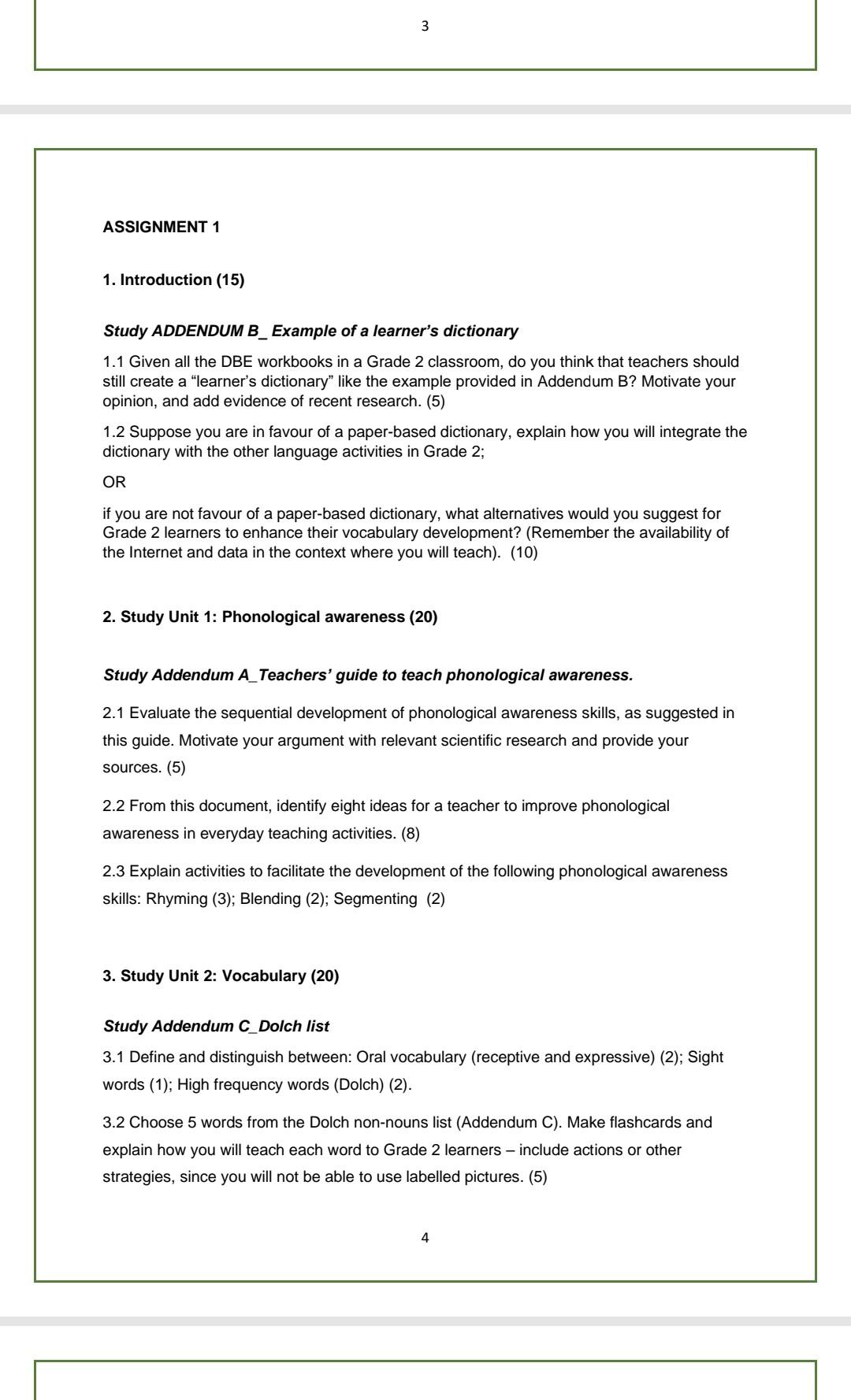 1. Introduction (15) Study ADDENDUM B_Example of a | Chegg.com