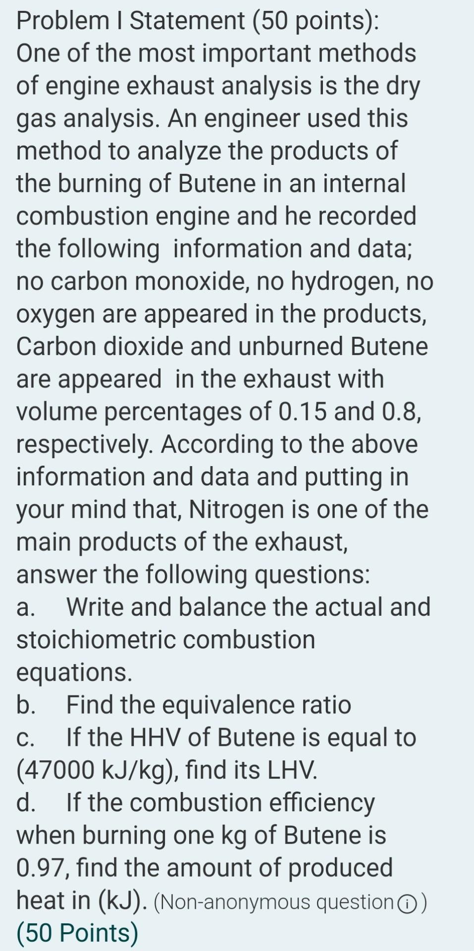 Solved Problem I Statement (50 points): One of the most | Chegg.com