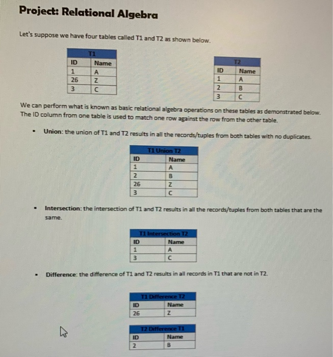 write c++ programming that performs basic relational | Chegg.com