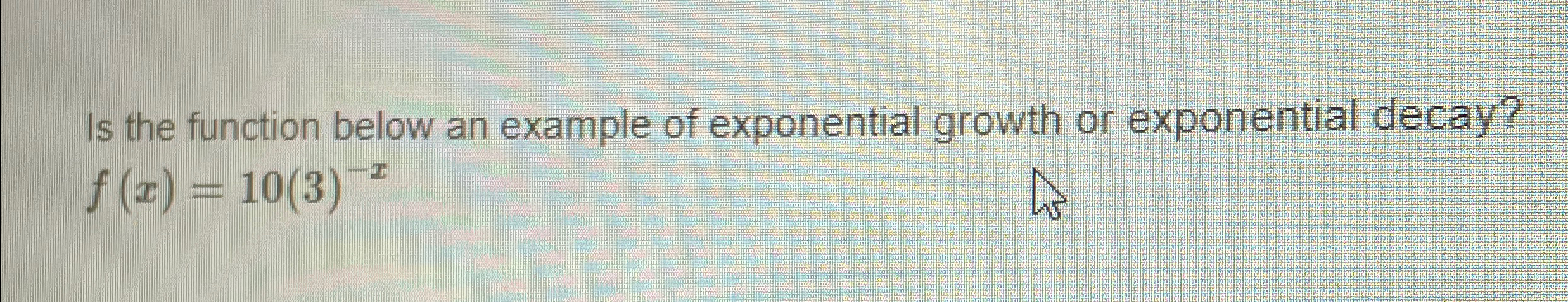 Solved Is the function below an example of exponential | Chegg.com