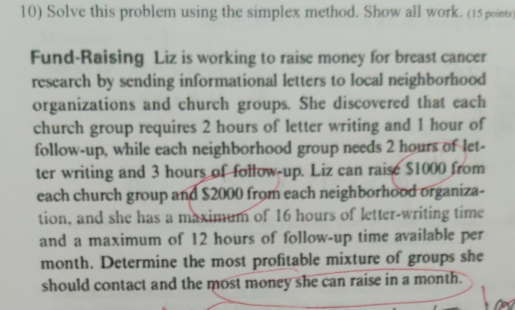 Solved 10) Solve this problem using the simplex method. Show | Chegg.com