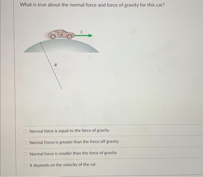 Solved What is true about the normal force and force of | Chegg.com