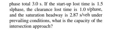 Solved A signalized intersection approach has three | Chegg.com