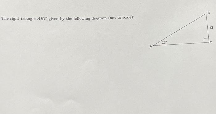 Solved The right triangle ABC given by the following diagram | Chegg.com