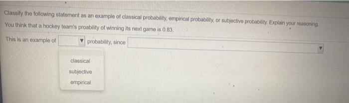Solved Classify the following statement as an example of | Chegg.com