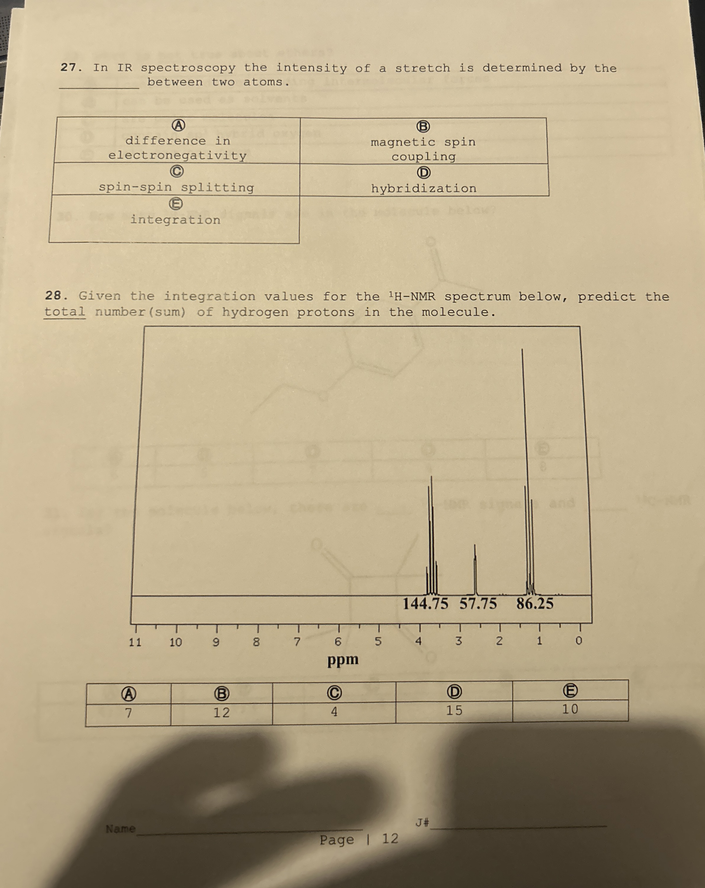 Solved In IR spectroscopy the intensity of a stretch is | Chegg.com