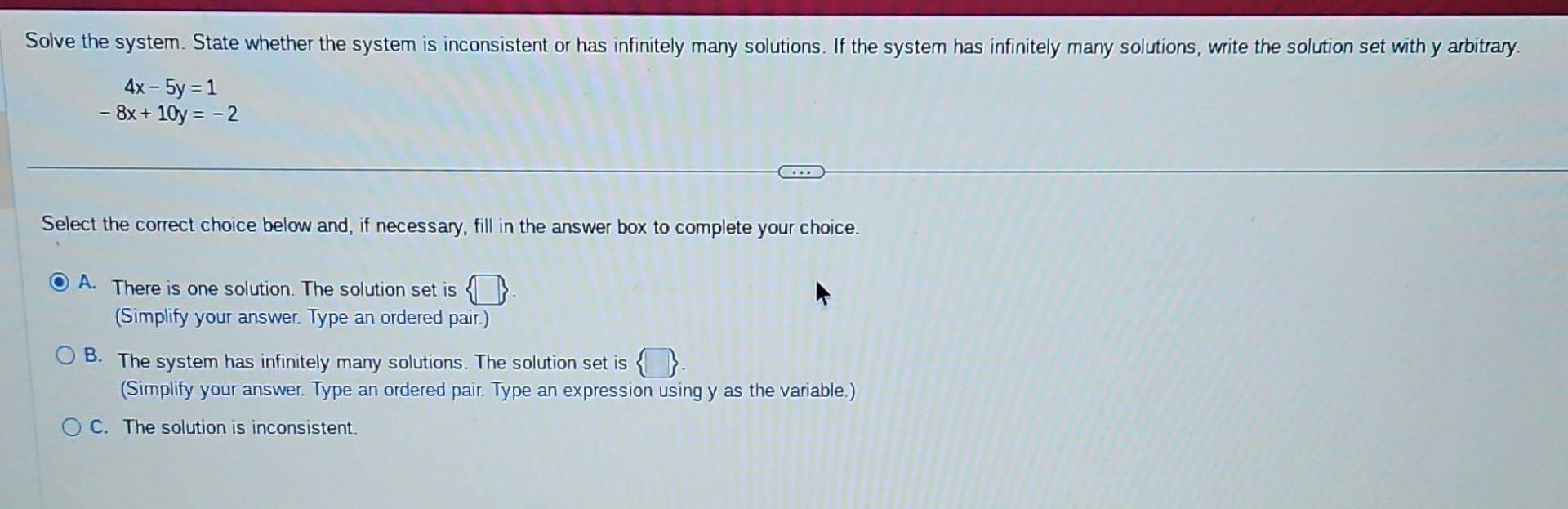 Solved Solve the system. State whether the system is | Chegg.com