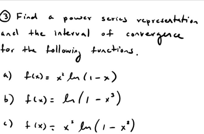 Solved 3 Find following functions, power series | Chegg.com