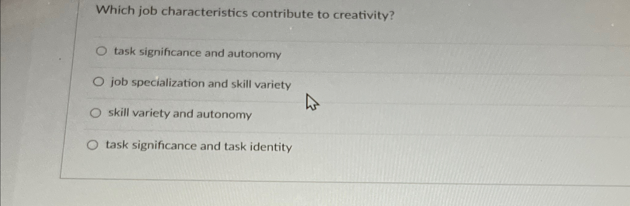 Solved Which job characteristics contribute to | Chegg.com