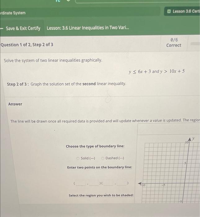 Solved rdinate System Lesson 3.6 Cert Save & Exit Certify | Chegg.com