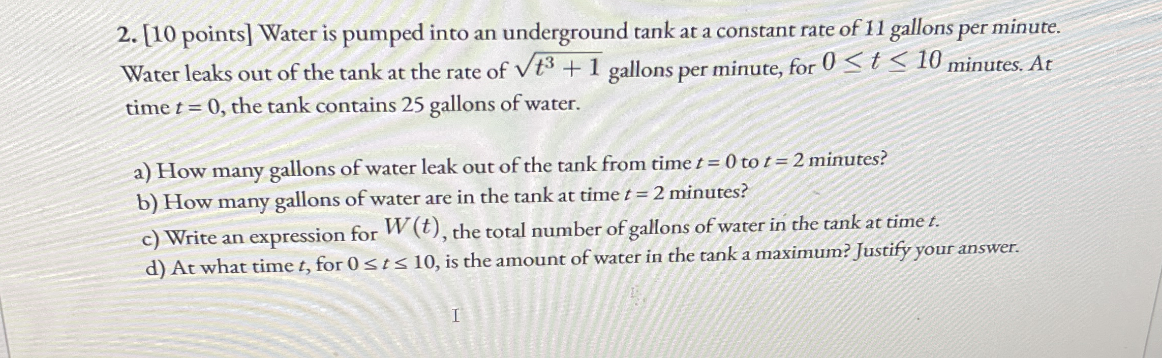 Solved [10 ﻿points] ﻿Water is pumped into an underground | Chegg.com