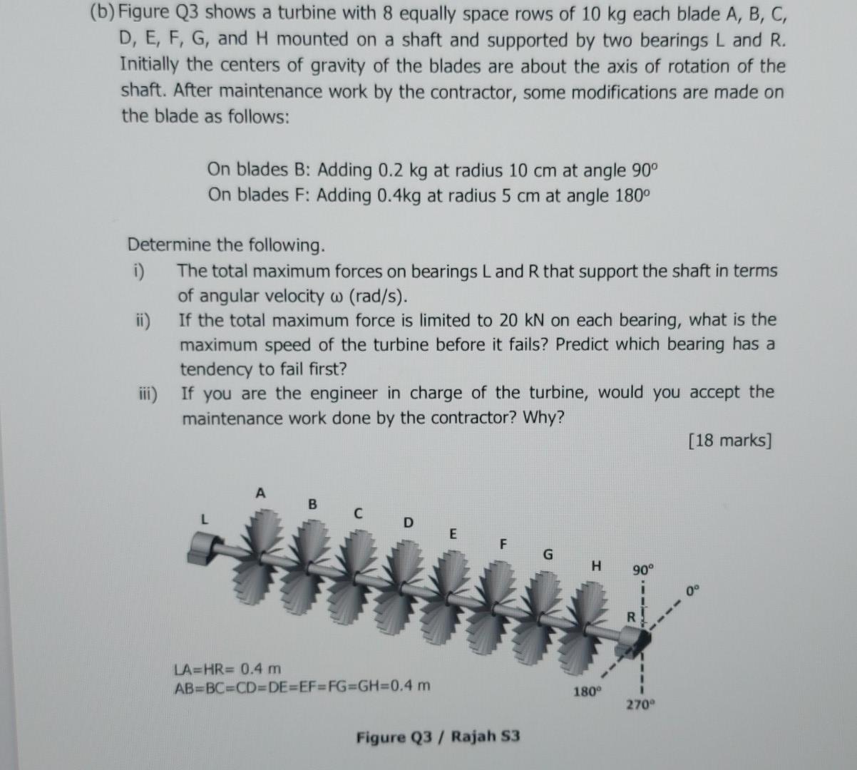 Solved b Figure Q3 Shows A Turbine With 8 Equally Space Chegg