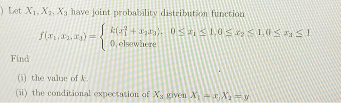 Solved Let X1,X2,X3 have joint probability distribution | Chegg.com