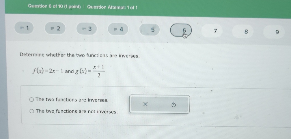 Solved Question 6 of 10 ( 1 point) | Question Attempt: 1 | Chegg.com Solved Question 6 of 10 ( 1 point) | Question Attempt: 1 | Chegg.com