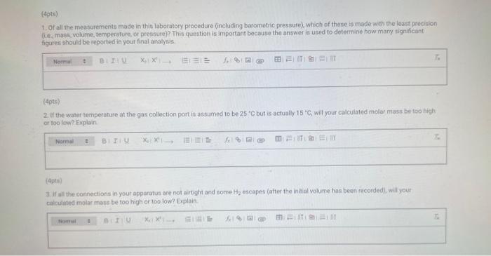 Solved Report Table ID.1: Data for Identification of Metal | Chegg.com