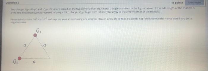 Solved 15 points who cand are placed on the two corners of | Chegg.com