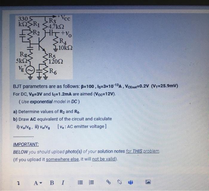 Solved 3r₂vcc 3305 Ko Sri 4 7k92 R2 Hf Srq 110kΩ Rg Sr5