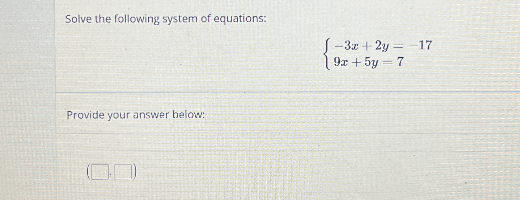 Solved Solve the following system of | Chegg.com