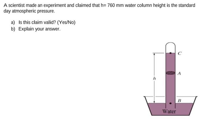 Solved A scientist made an experiment and claimed that h= | Chegg.com