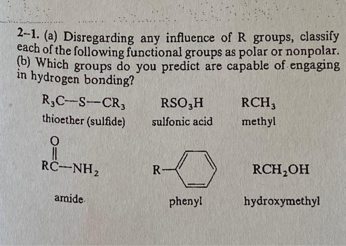 Solved 2-1. (a) Disregarding any influence of R groups, | Chegg.com