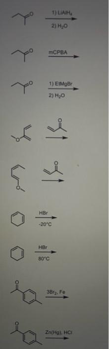 Solved 2) H2O 1) LAMH4→ mCPBA 1) EtMgBr 2) H2O | Chegg.com