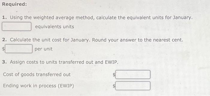 Solved Weighted Average Method, Unit Cost, Valuing | Chegg.com