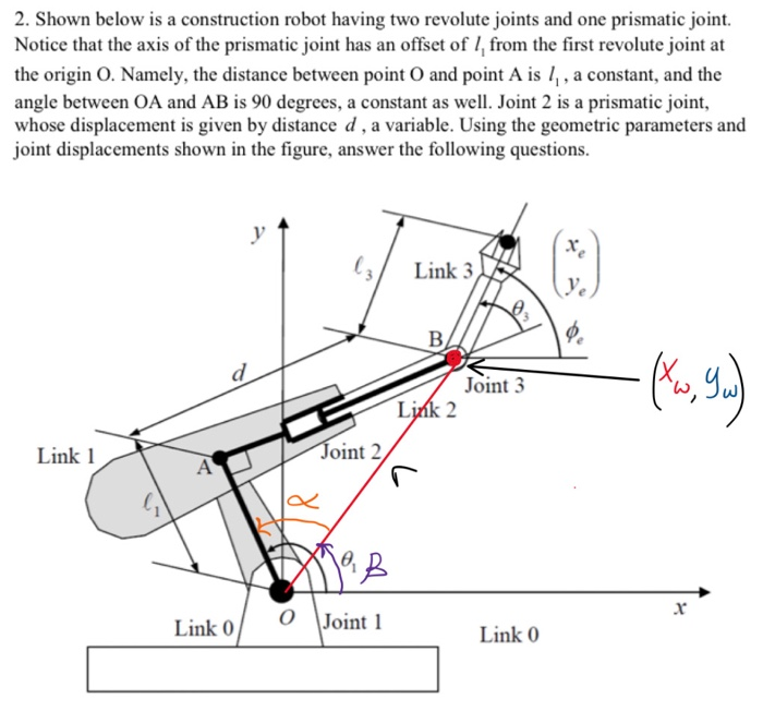 Solved 2. Shown below is a construction robot having two | Chegg.com