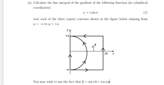Solved (a) Calculate the line integral of the gradient of | Chegg.com