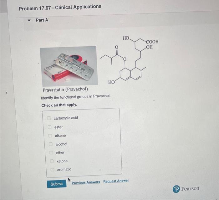 Solved Pravastatin (Pravachol) Identify the functional | Chegg.com