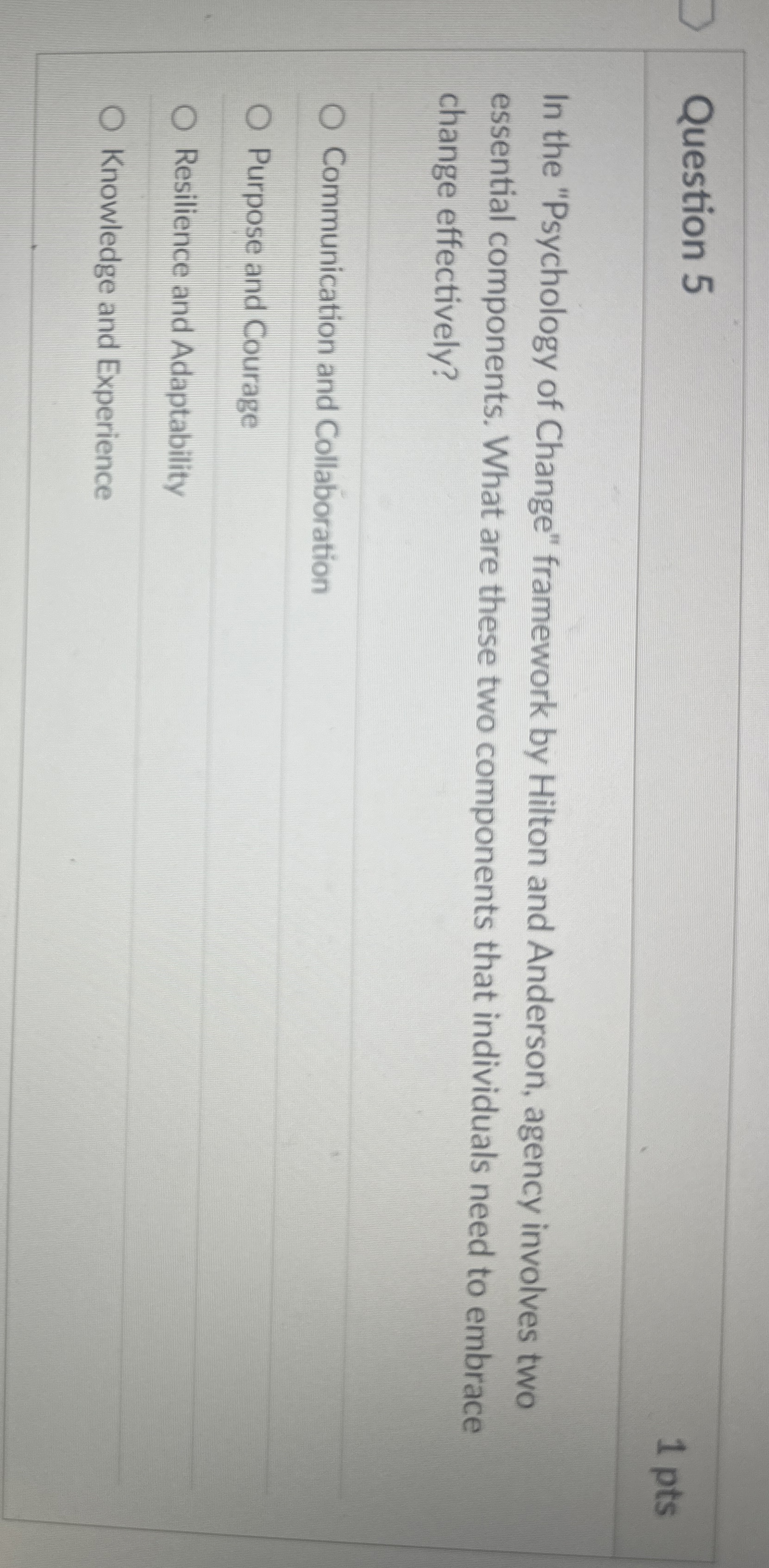 Solved Question 51 ﻿ptsIn the "Psychology of Change" | Chegg.com