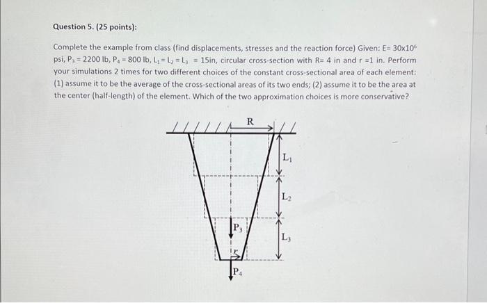 Solved Complete the example from class (find displacements, | Chegg.com