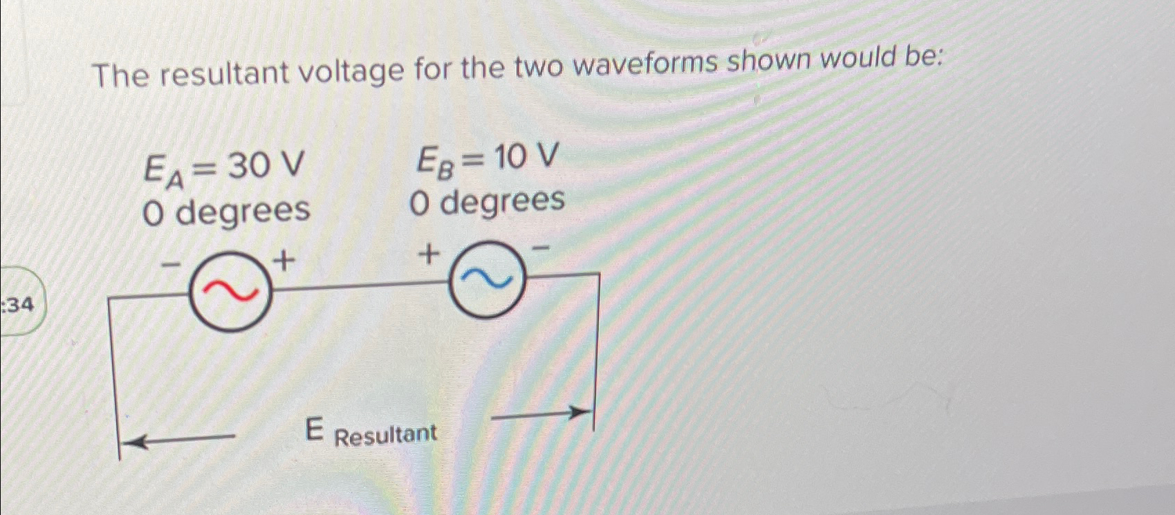 Solved The resultant voltage for the two waveforms shown | Chegg.com