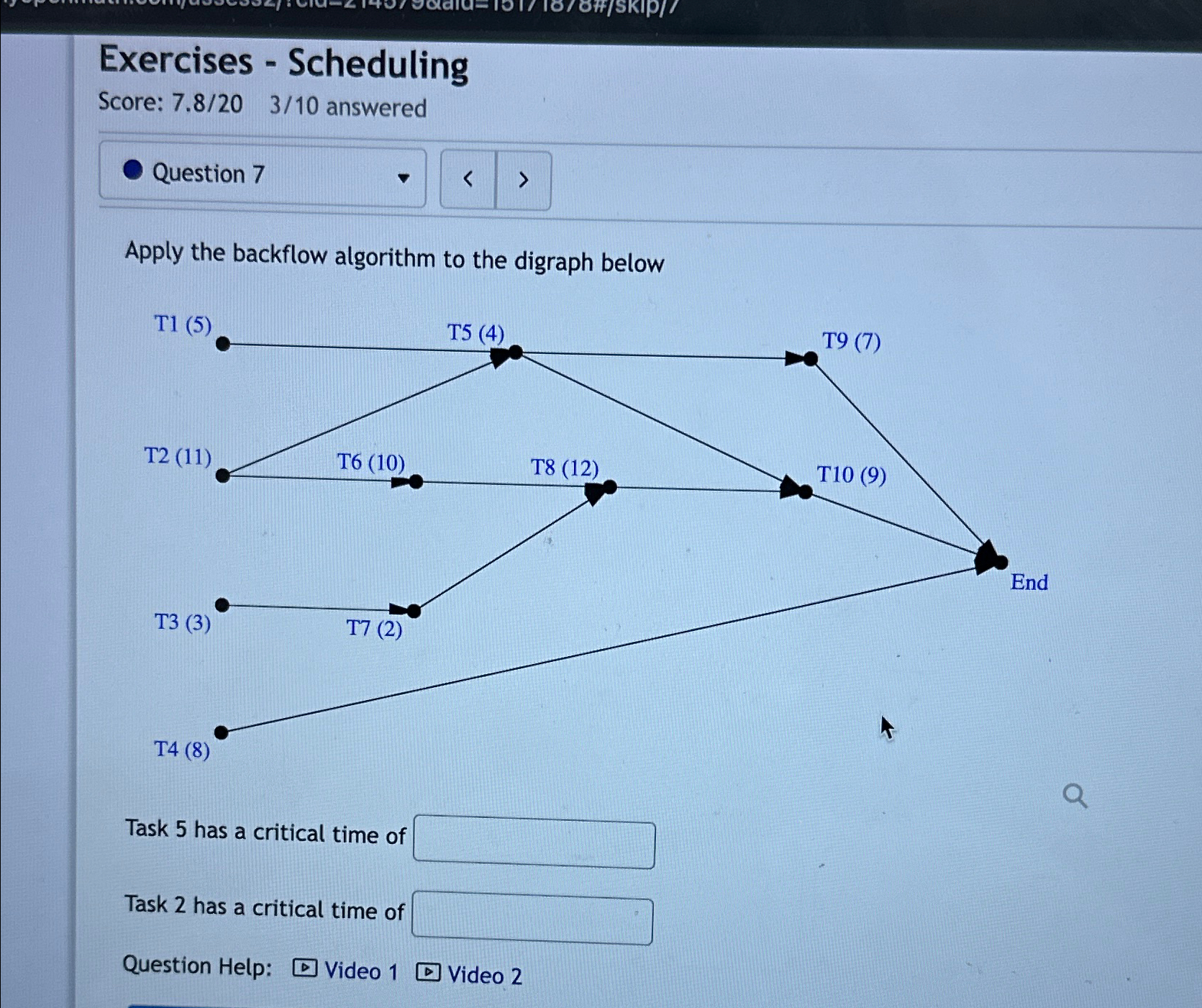 Solved Exercises ﻿schedulingscore 7820 310 