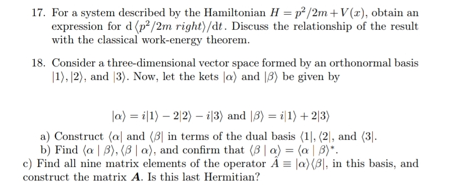Solved For a system described by the Hamiltonian | Chegg.com