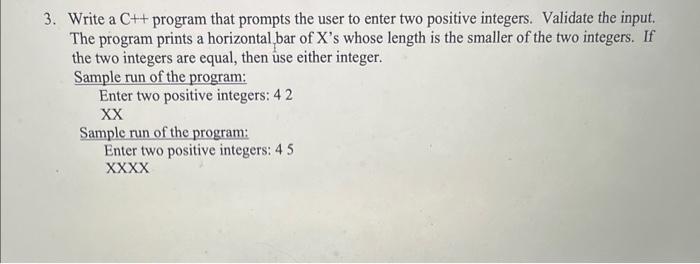 Solved 3. Write a C++ program that prompts the user to enter | Chegg.com