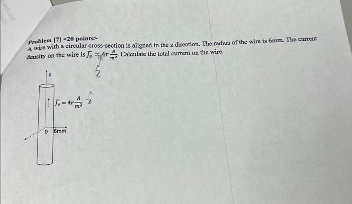 Solved Problem [7] A wire with a circular | Chegg.com