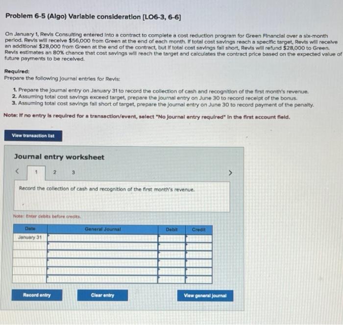 Solved Problem 6-5 (Algo) Varlable consideration [LO6-3, | Chegg.com