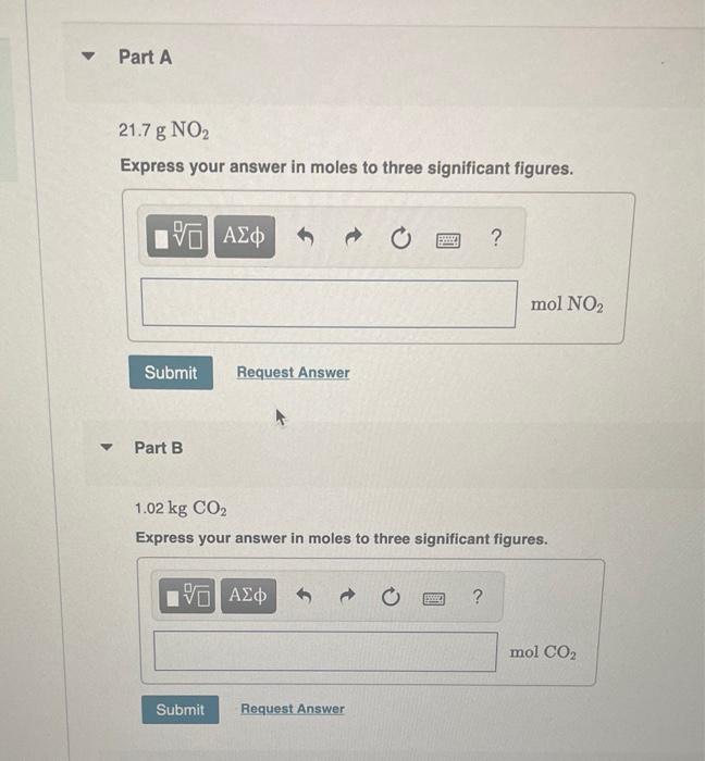 Solved Express your answer in moles to three significant | Chegg.com