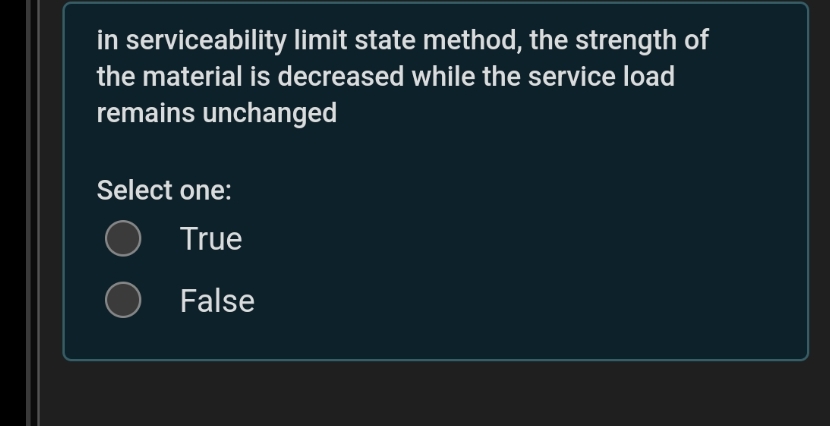 Solved in serviceability limit state method, the strength of | Chegg.com