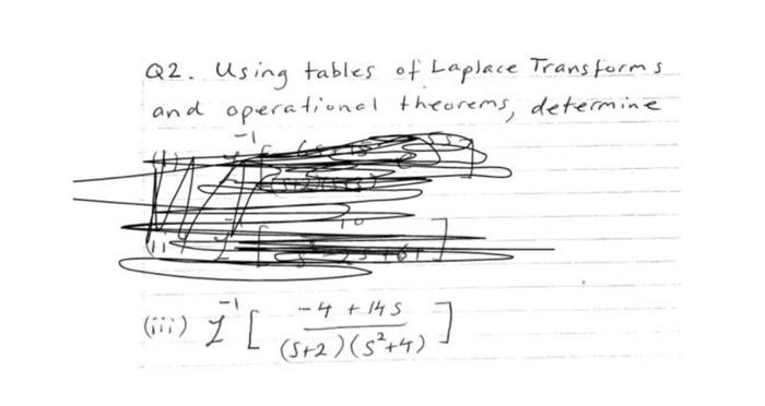 Solved Q2. Using tables of Laplace Transforms and | Chegg.com Solved Q2. Using tables of Laplace Transforms and | Chegg.com