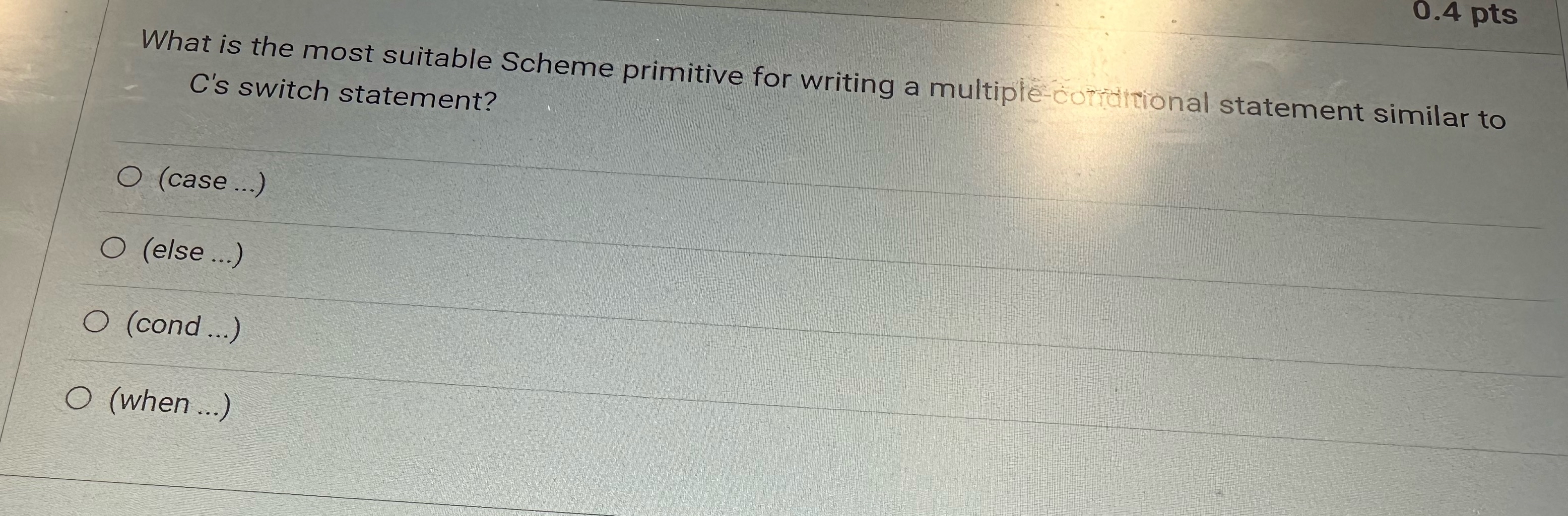 Solved What is the most suitable Scheme primitive for | Chegg.com