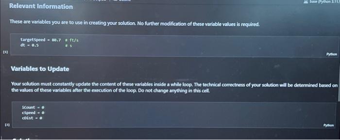 Solved Variables to Update Your solution must constantly | Chegg.com
