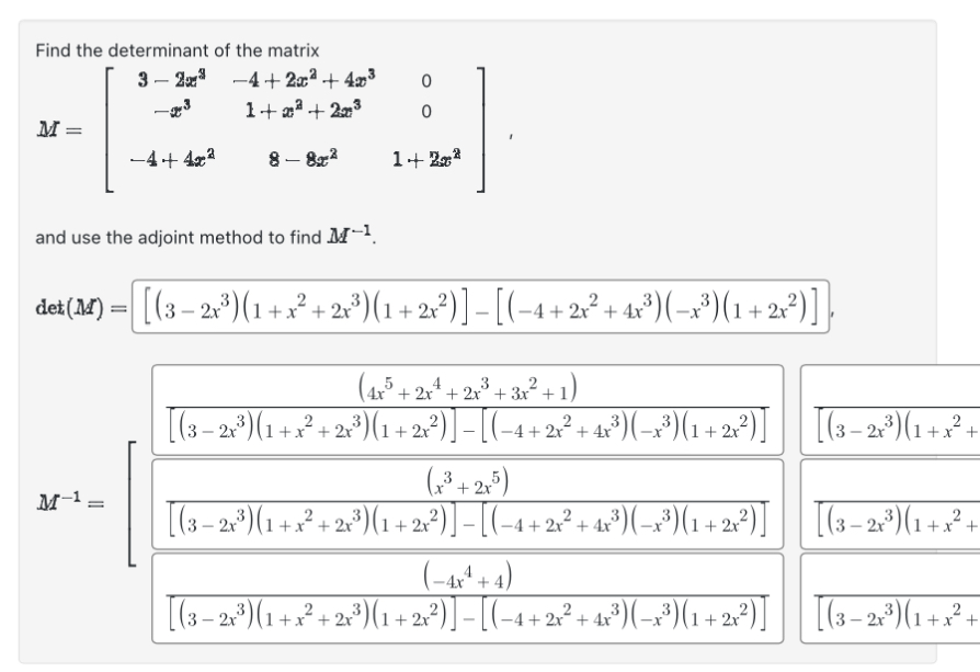 Solved Find the determinant of the | Chegg.com
